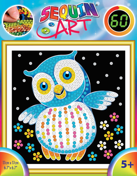 Sequin Art® 60 Owl Sparkling Mini Craft Kit - Complete in 1 Hour ...
